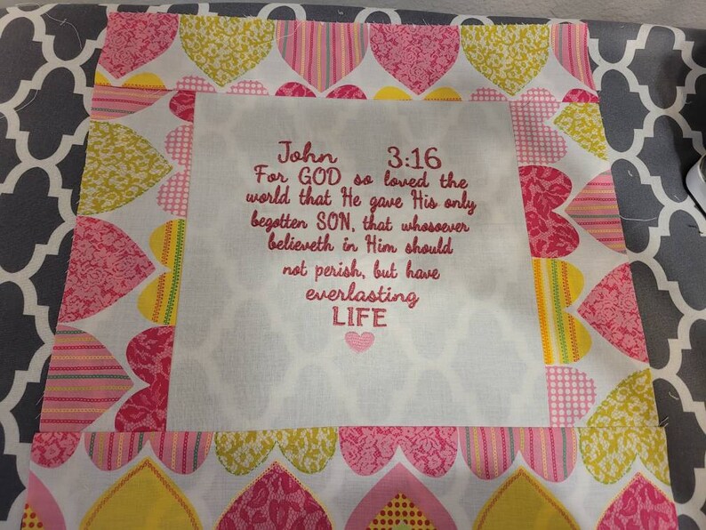 Embroidered Scripture Block....bible Verse, Quilts, Pillows, God's Word ...