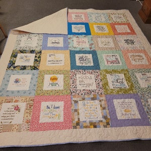 Embroidered Scripture Quilt, Bible Verses, Bible Blocks, Embroidery ...