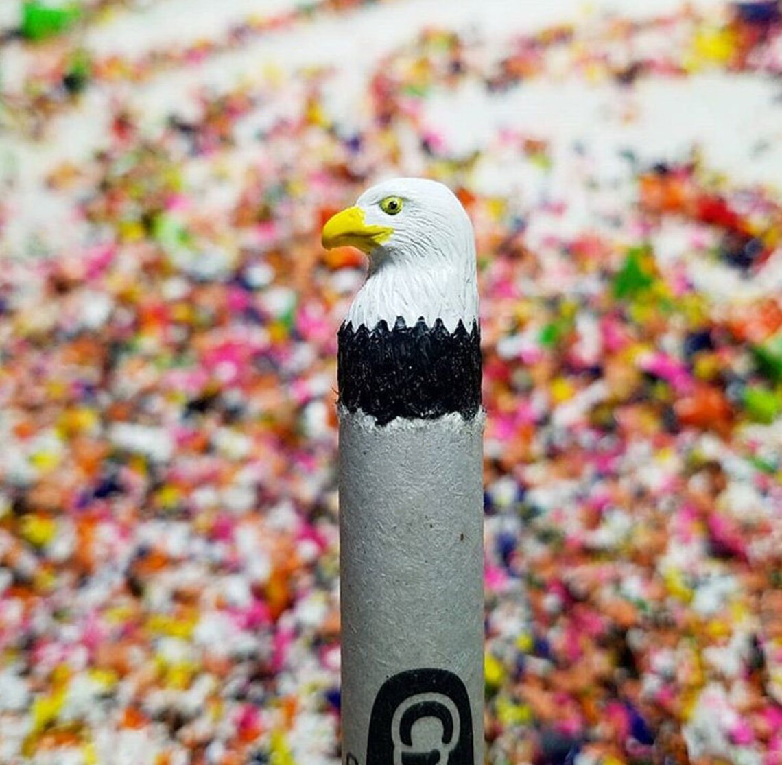 Bald Eagle Crayon Carving - Etsy