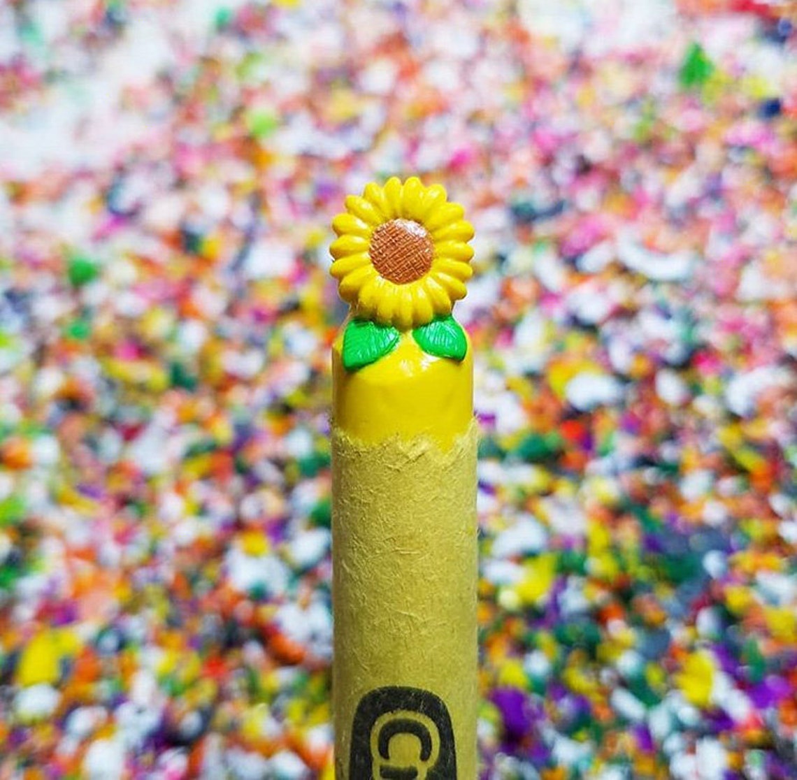 Sunflower Crayon Carving | Etsy