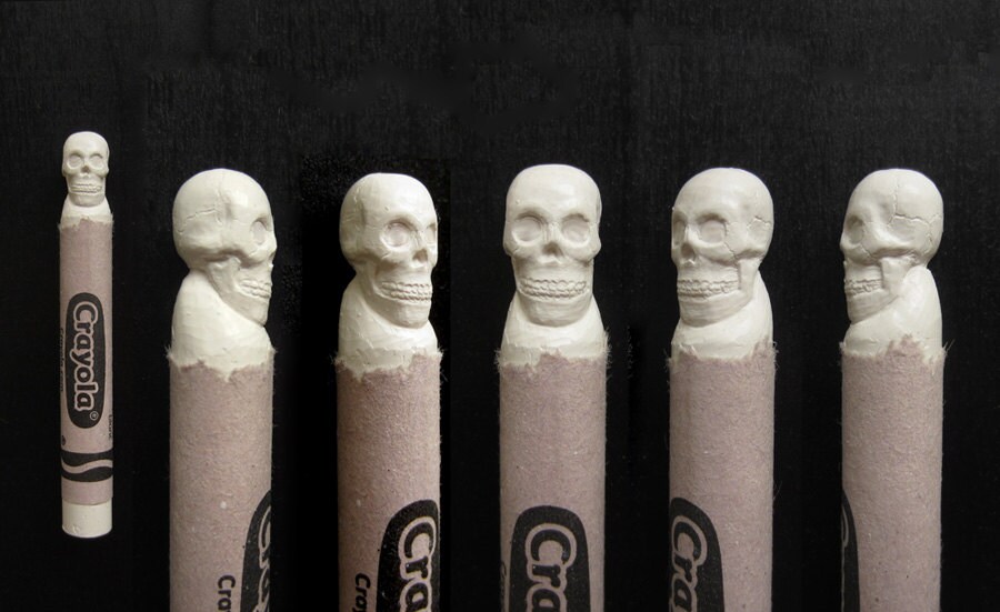 Skull Crayon Carving - Etsy
