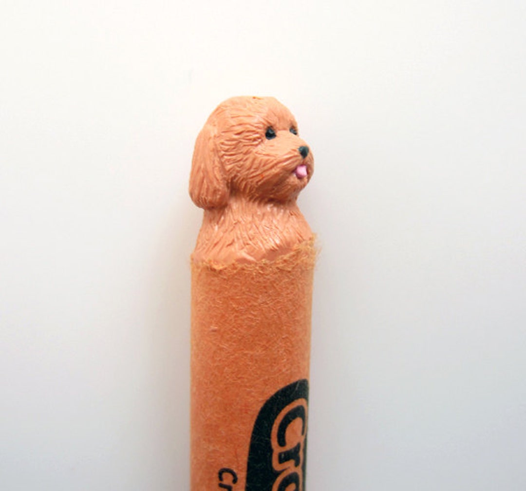 Custom Pet Dog Portrait Crayon Carving - Etsy