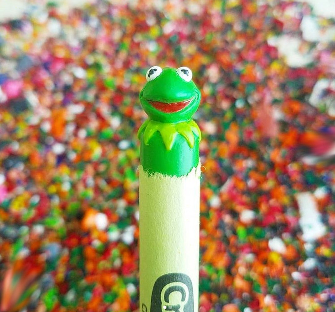 Kermit the Frog Crayon Carving - Etsy
