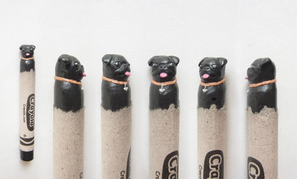 Custom Pet Dog Portrait Crayon Carving | Etsy