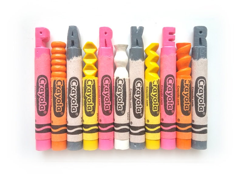 Custom Name Word Letters Crayon Carvings | Etsy