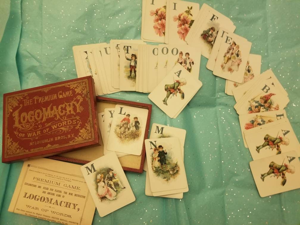Antique Logomachy or War of Words Mcloughlin Bros NY 1889 Card - Etsy
