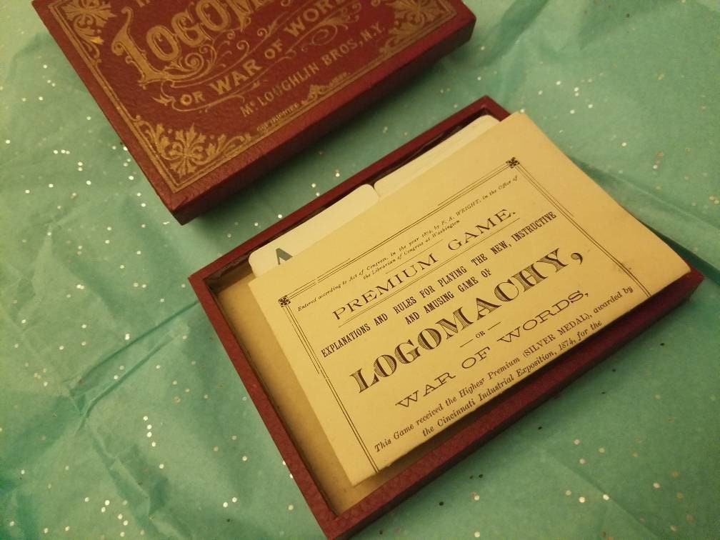 Antique Logomachy or War of Words Mcloughlin Bros NY 1889 Card Game All ...