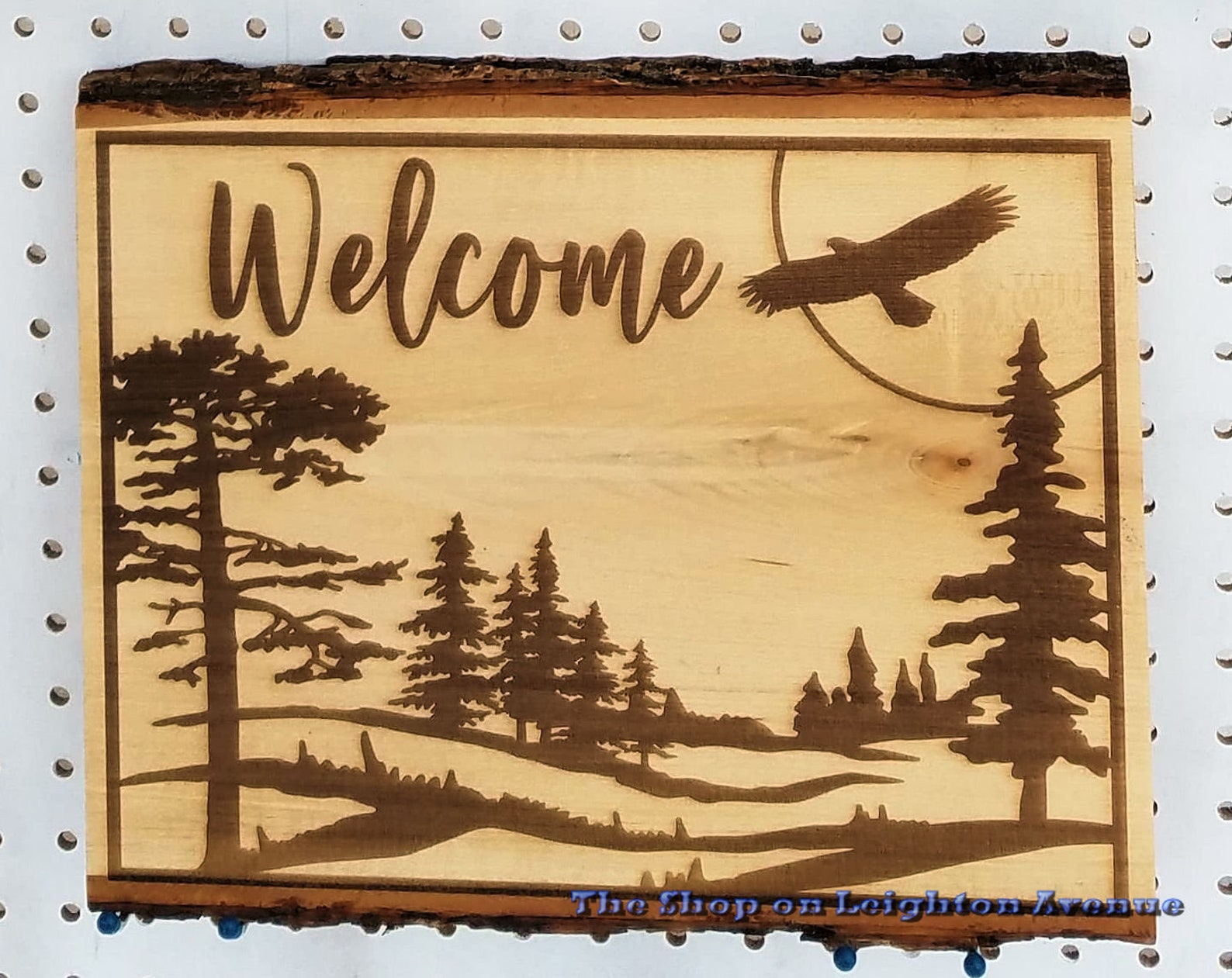 Laser Engraved Live Edge Wood Sign welcome - Etsy