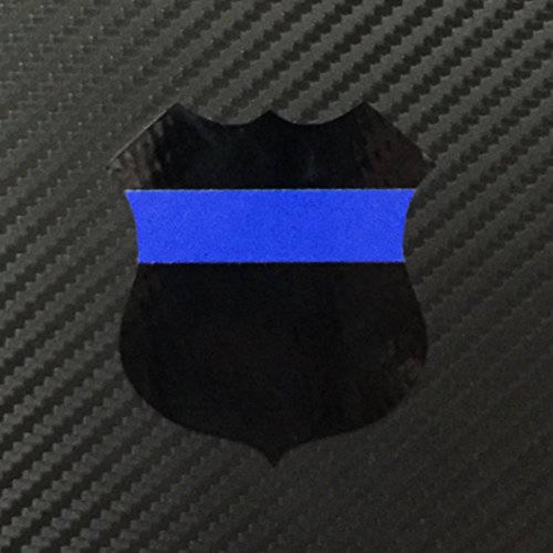 Police Badge BLUE Stripe Vinyl Sticker Decal Custom - Etsy