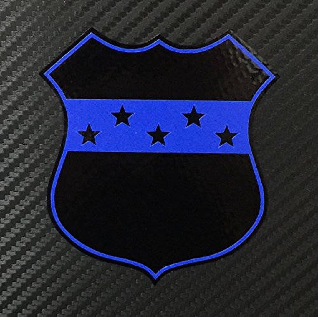Dallas Police Badge 5 Fallen BLUE Stripe Vinyl Sticker Decal Custom - Etsy