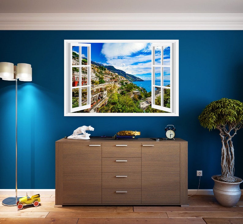 Faux Window Amalfi Coast Italy Wall Art Sticker Vinyl Decal Custom Home ...