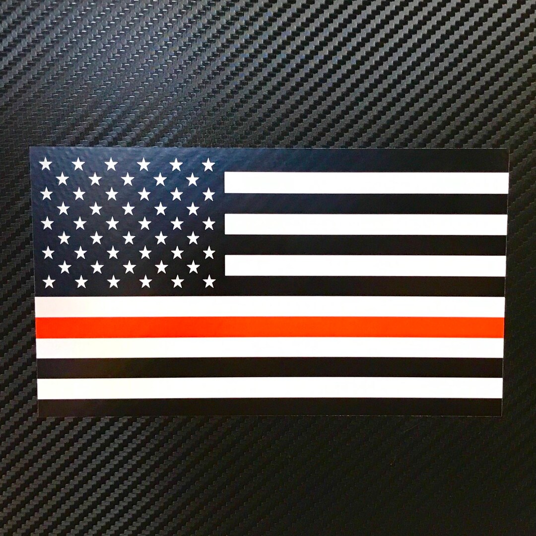 Red Stripe American Flag Vinyl Sticker Decal Custom FIRE DEPT - Etsy