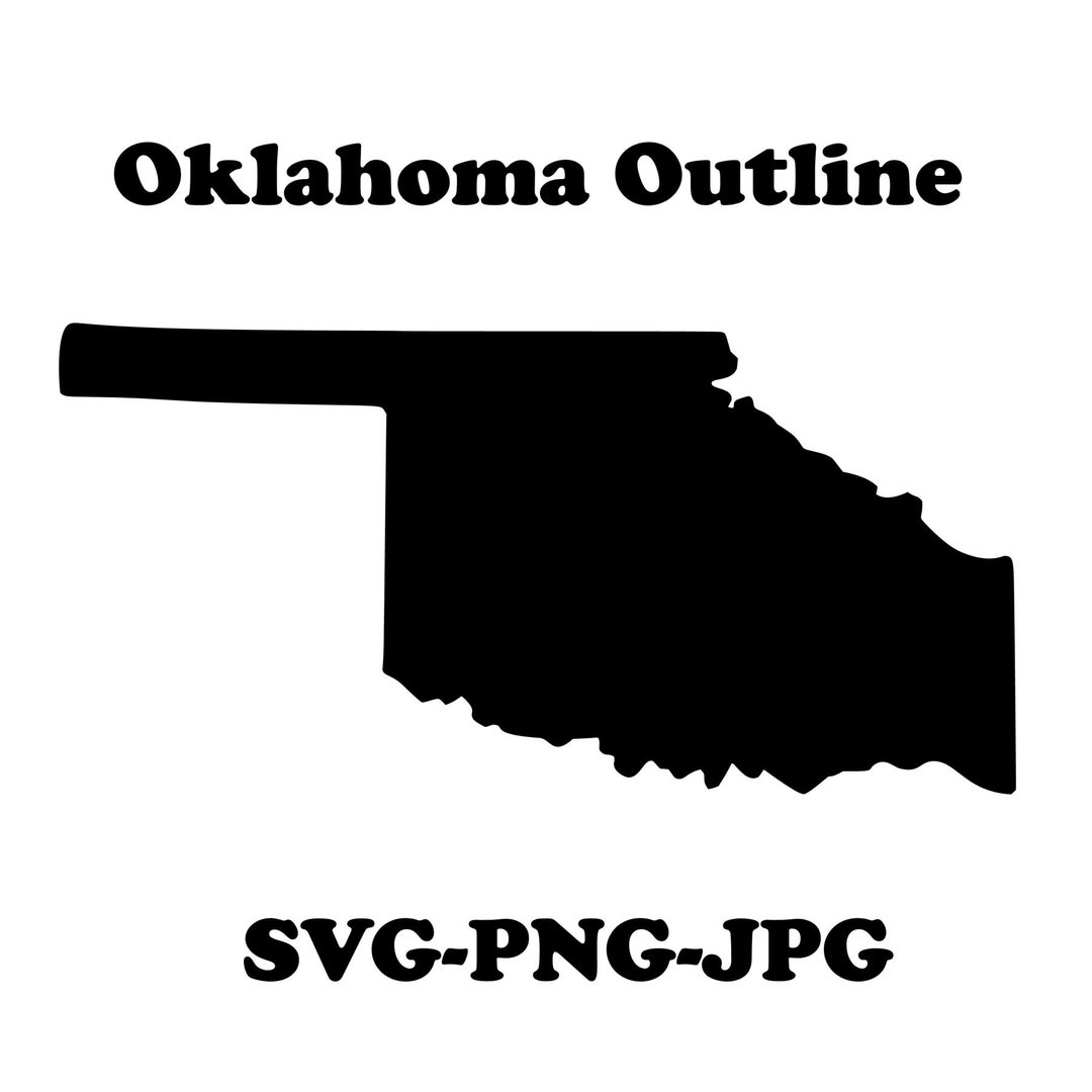 Oklahoma Svg, Oklahoma, Oklahoma Outline Svg, Oklahoma State Svg, State ...