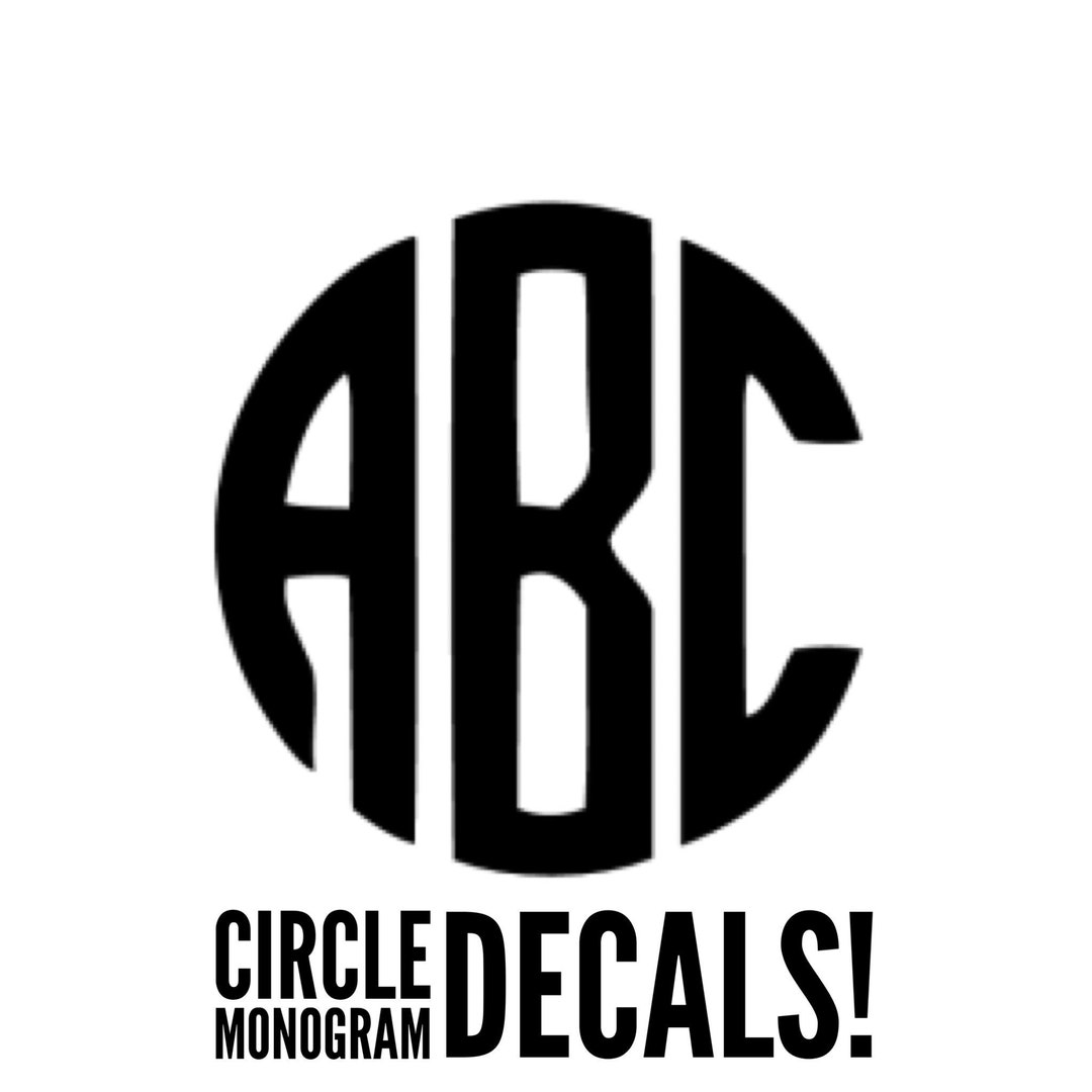 Custom Circle Monogram Vinyl Decal - Etsy