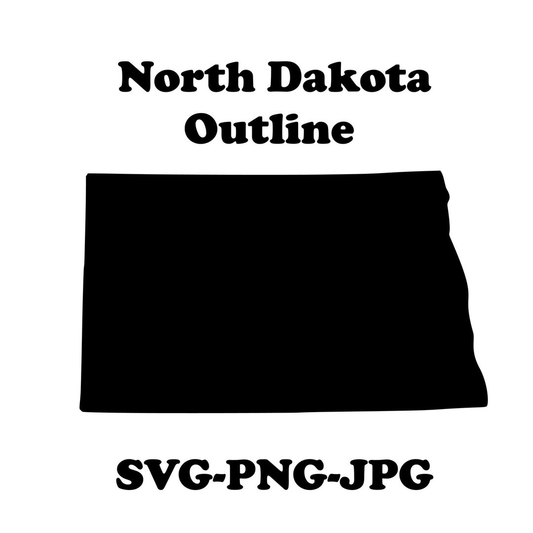 North Dakota Svg, North Dakota, North Dakota Outline Svg, North Dakota ...