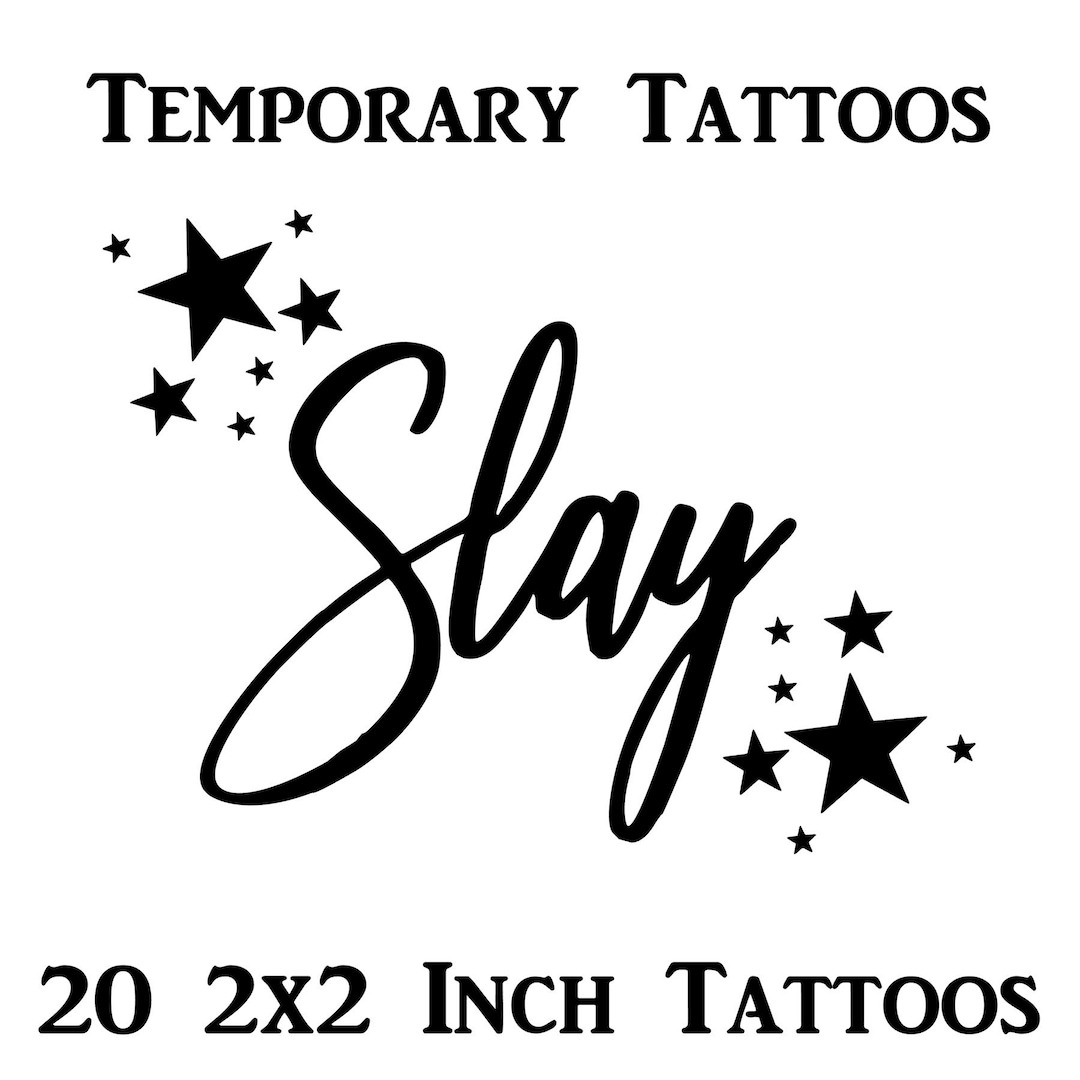 Slay, Custom Bachelorette Temporary Tattoos, Slay Tattoos, Custom ...