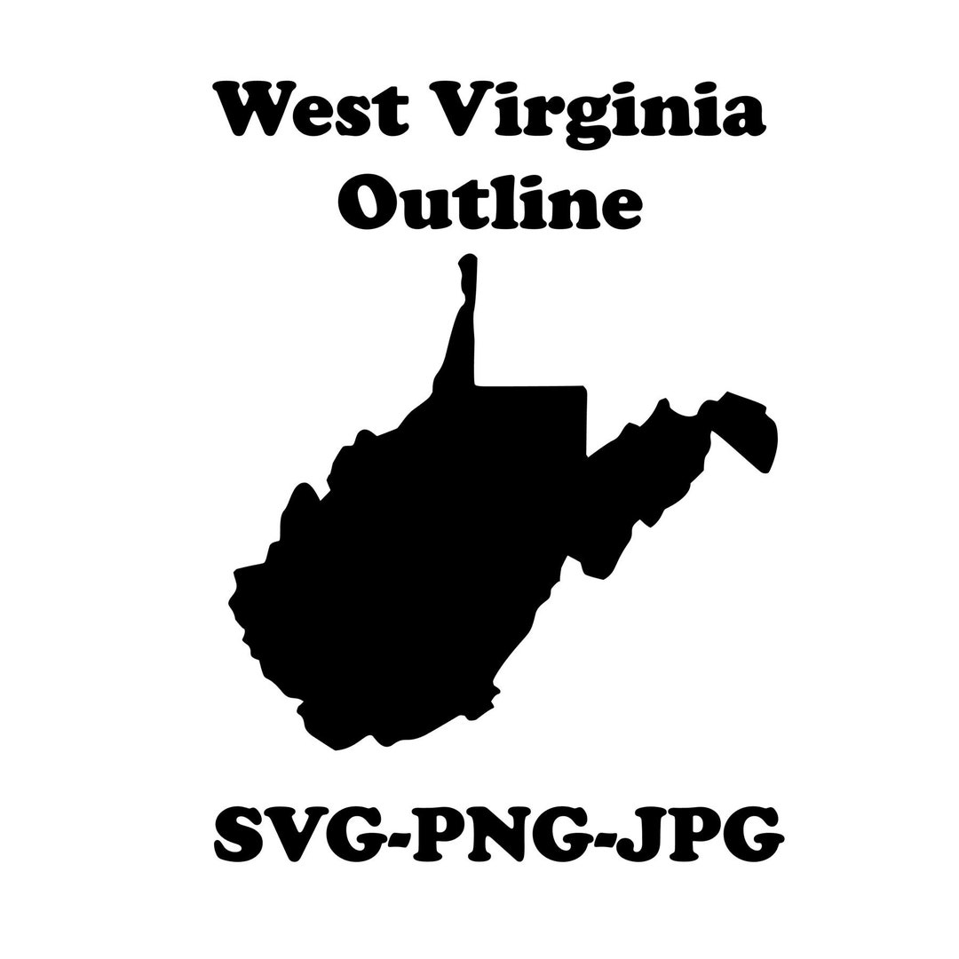 West Virginia Svg, West Virginia, West Virginia Outline Svg, West ...