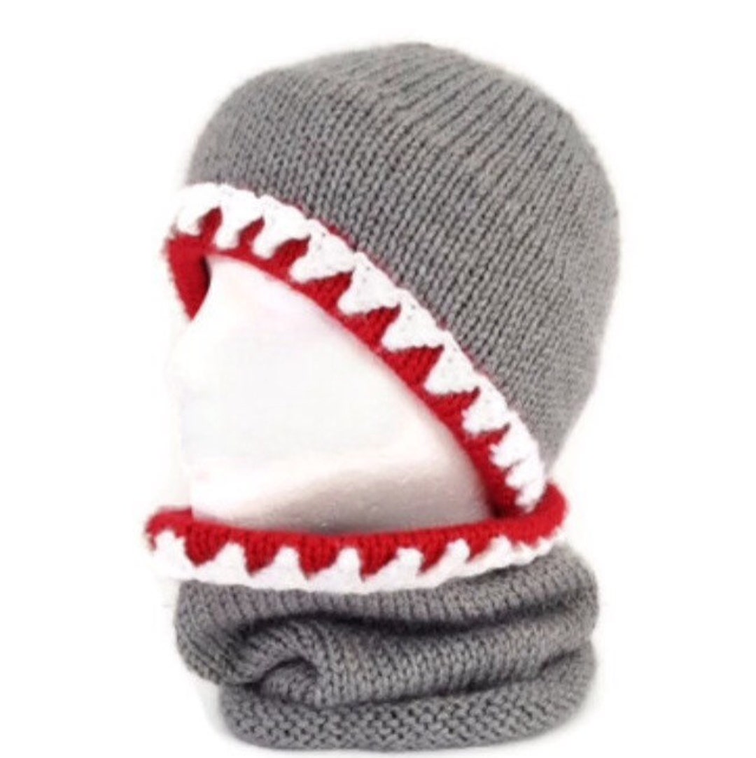 Shark Hat, Shark Scarf, Shark Hat and Scarf, Hat and Scarf Combo, Cowl ...