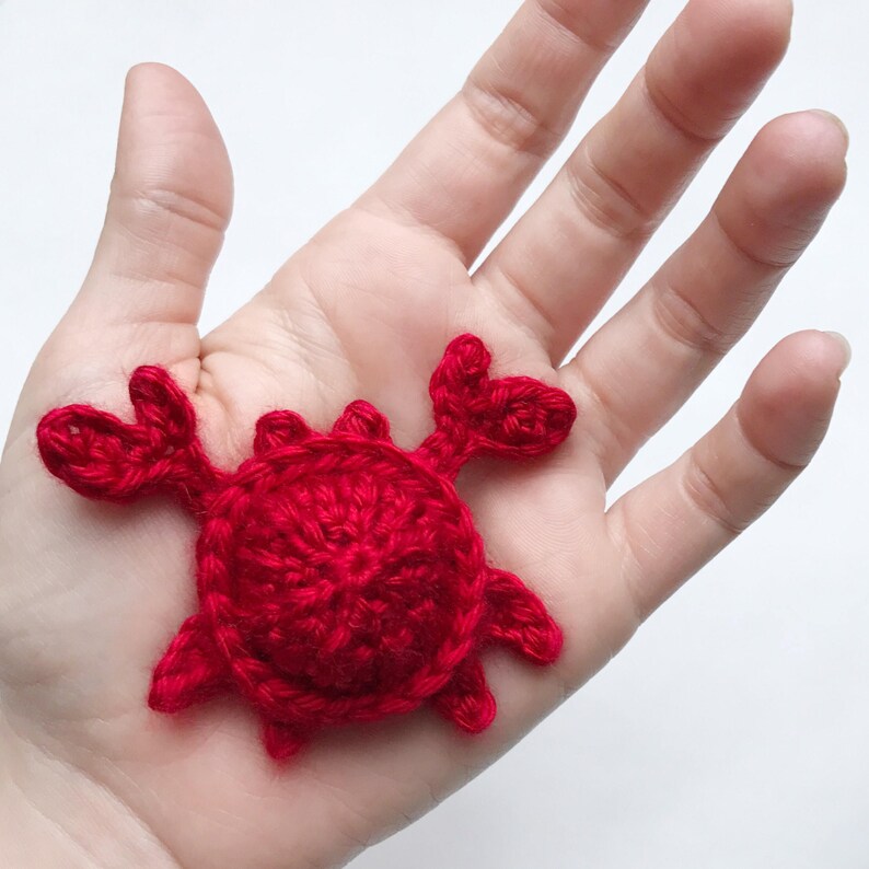 Crab Appliqué Knit Crab Appliqué Crochet Crab Applique Crab - Etsy