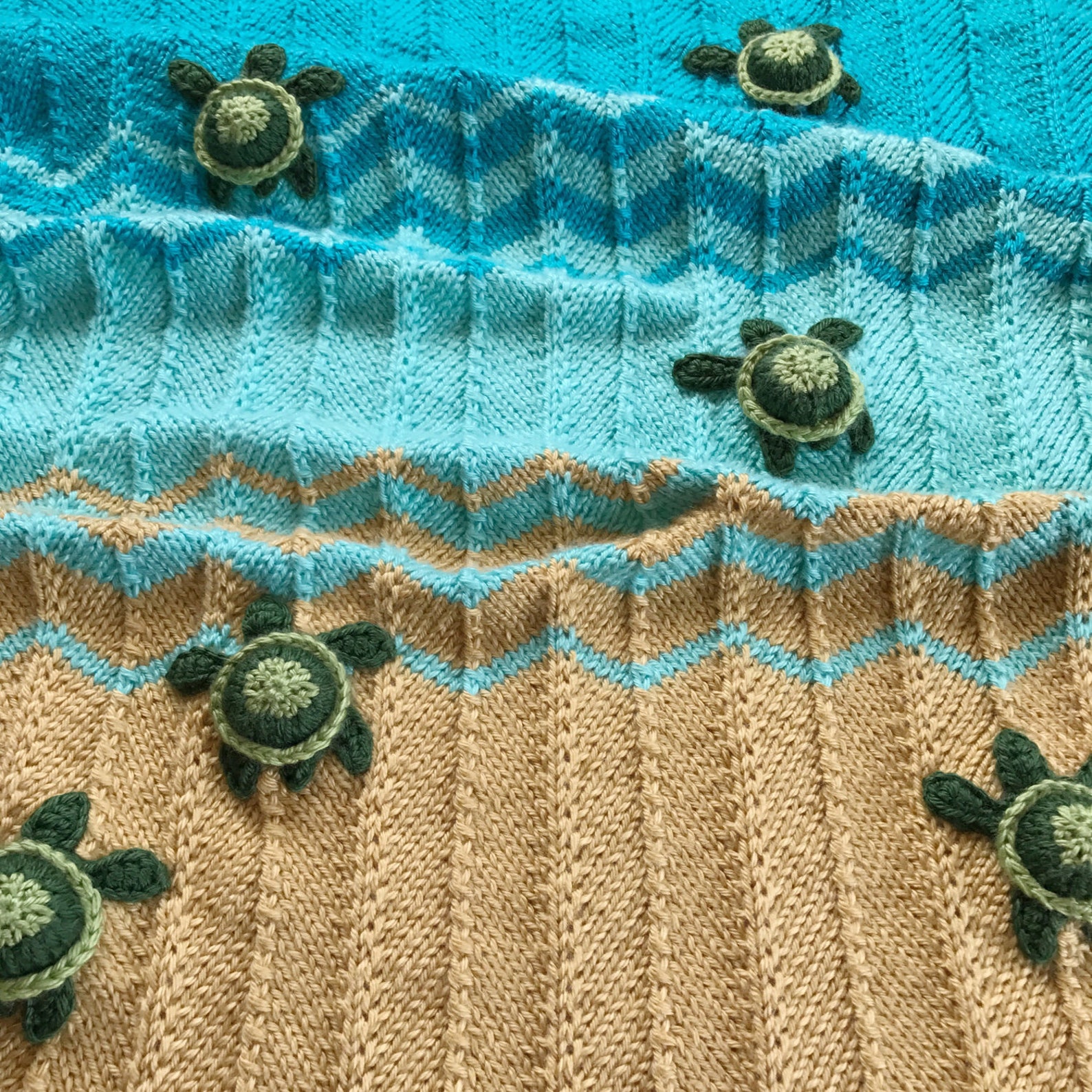 Sea Turtle Blanket Knit Sea Turtle Blanket Pattern Sea - Etsy