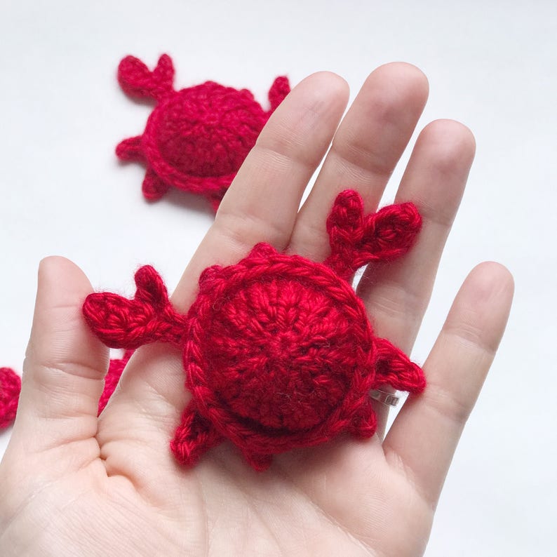 Crab Appliqué Knit Crab Appliqué Crochet Crab Applique Crab - Etsy