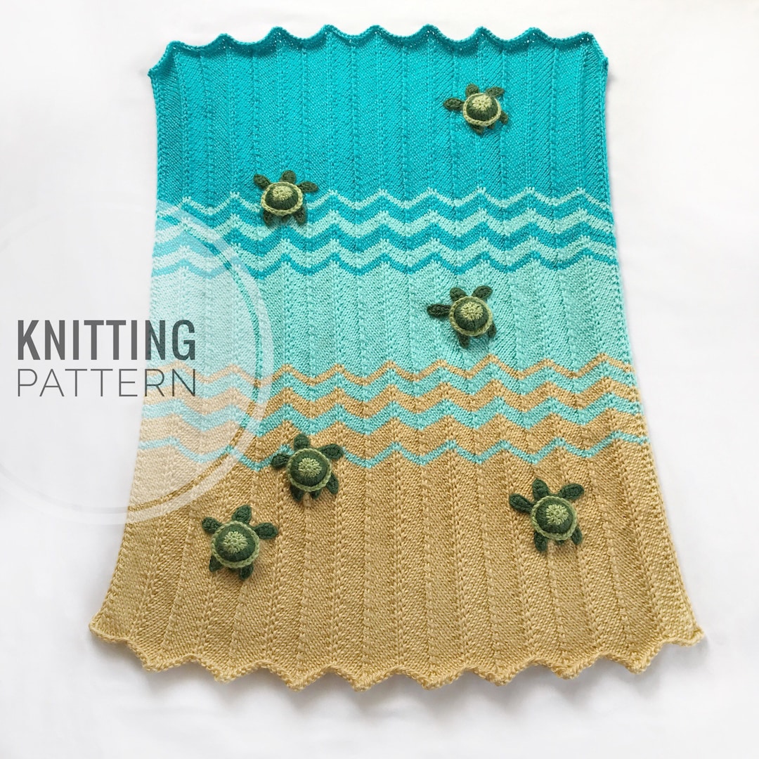 Sea Turtle Blanket, Knit Sea Turtle Blanket Pattern, Sea Turtle Blanket ...
