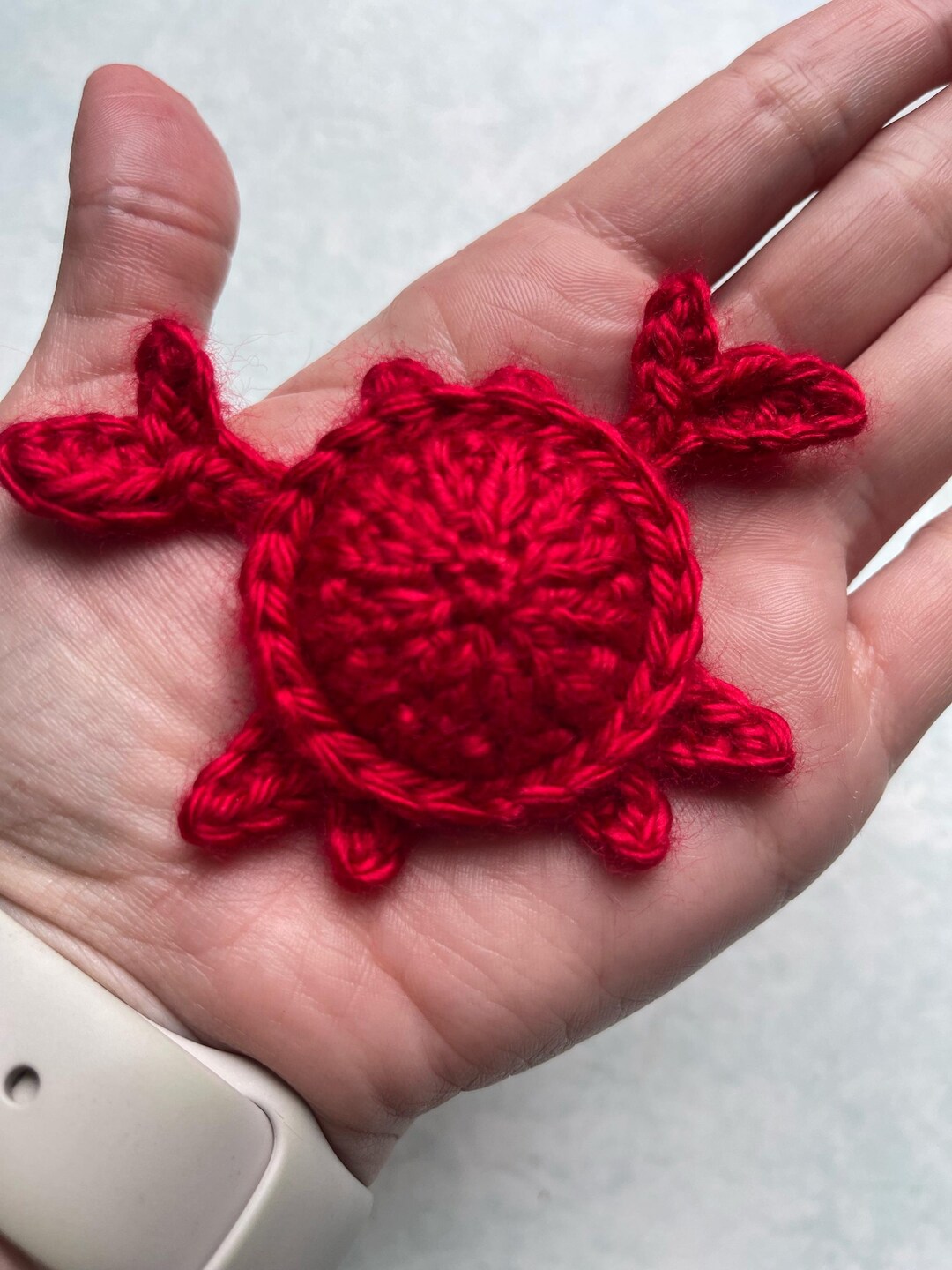 Crochet Crab, Knit Crab, Applique, Embelishment, Sew-on Crab Appliqué ...
