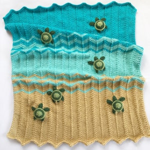 Sea Turtle Blanket, Knit Sea Turtle Blanket Pattern, Sea Turtle Blanket ...