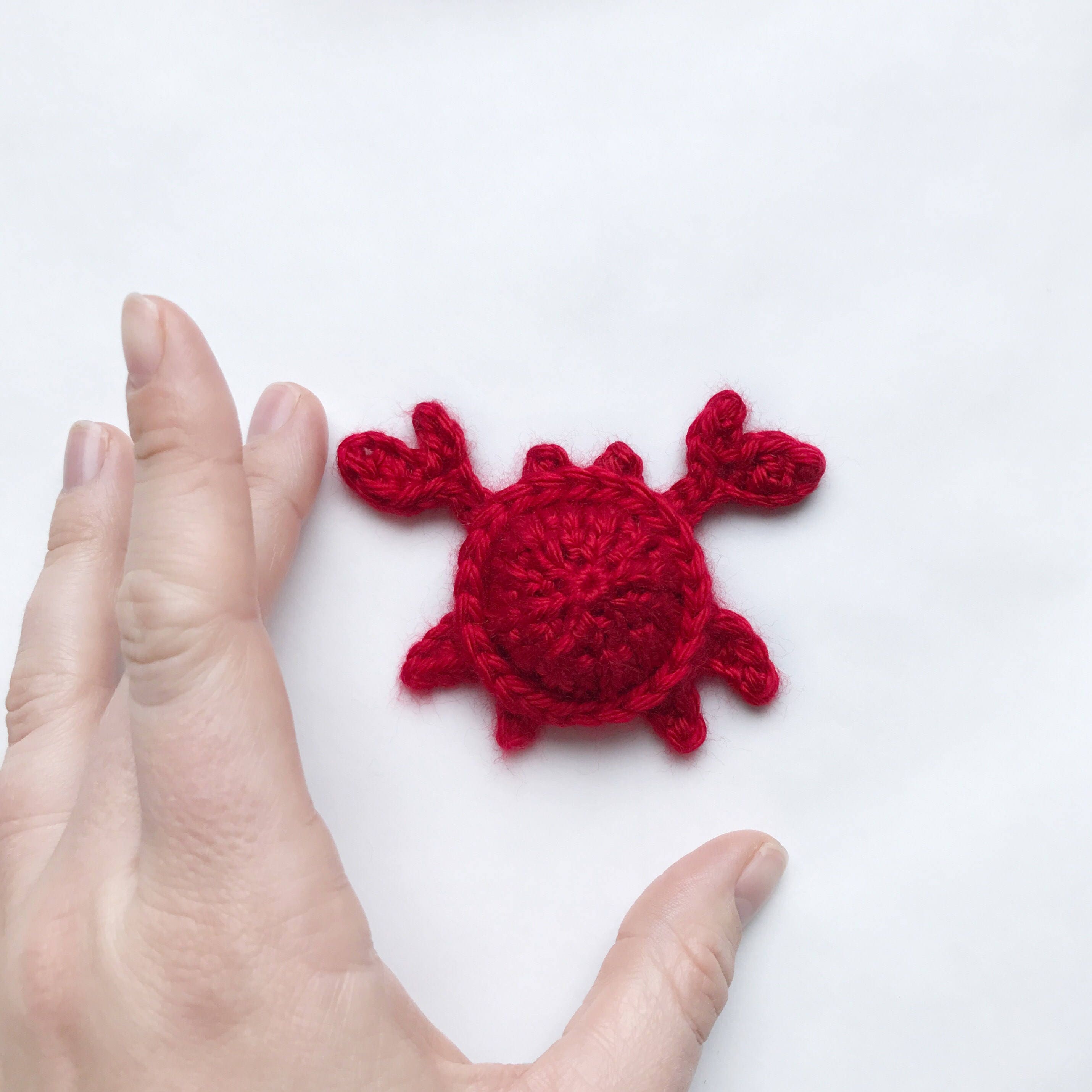 Crab appliqué Knit crab appliqué Crochet crab applique Crab | Etsy