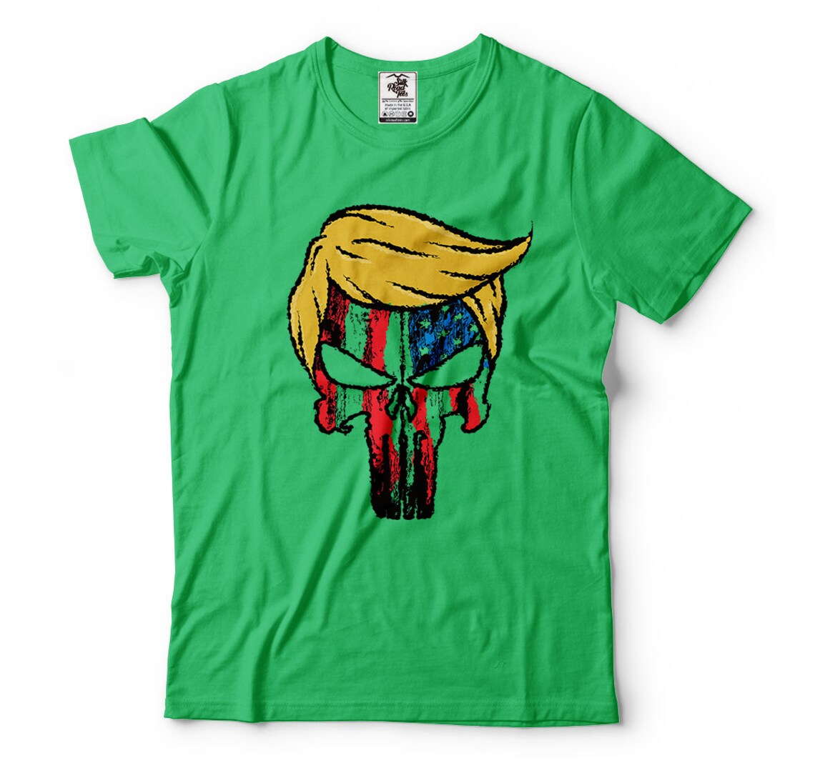 Trump Skull T-shirt Political Funny Trump Support USA Flag - Etsy