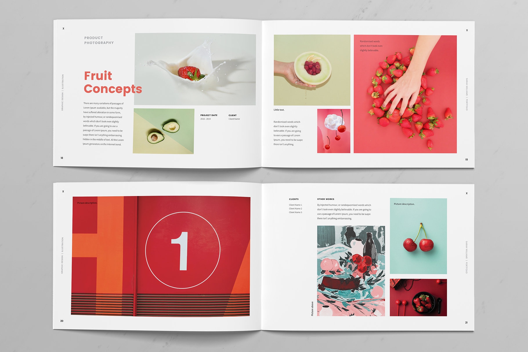 Indesign Portfolio Template: Graphic Design, Artist Resume (A4 + US ...