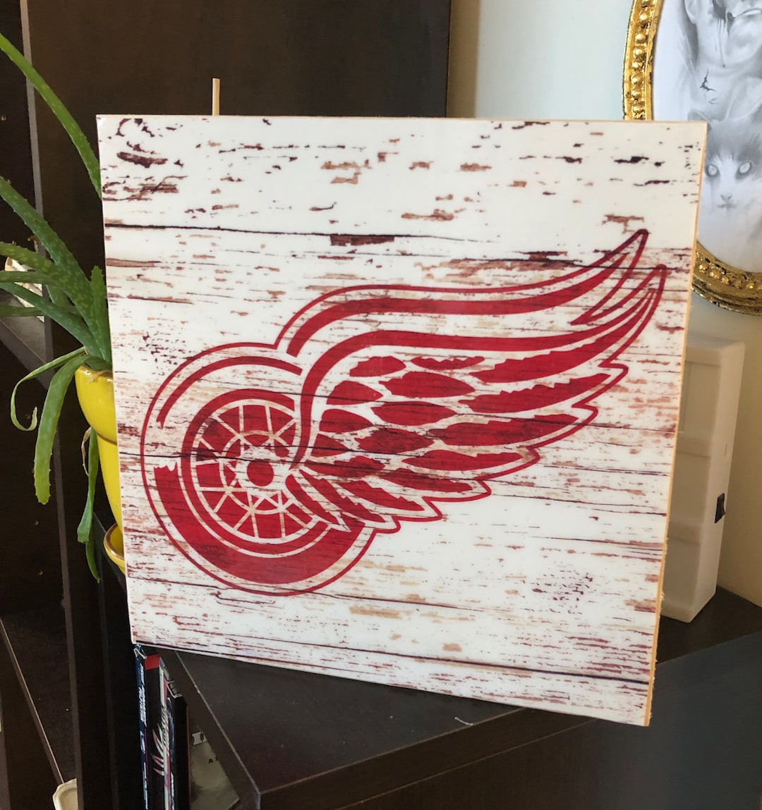 Detroit Hockey Team Wooden Sign | Wall Hanging | 10 X 10 Wall Art ...