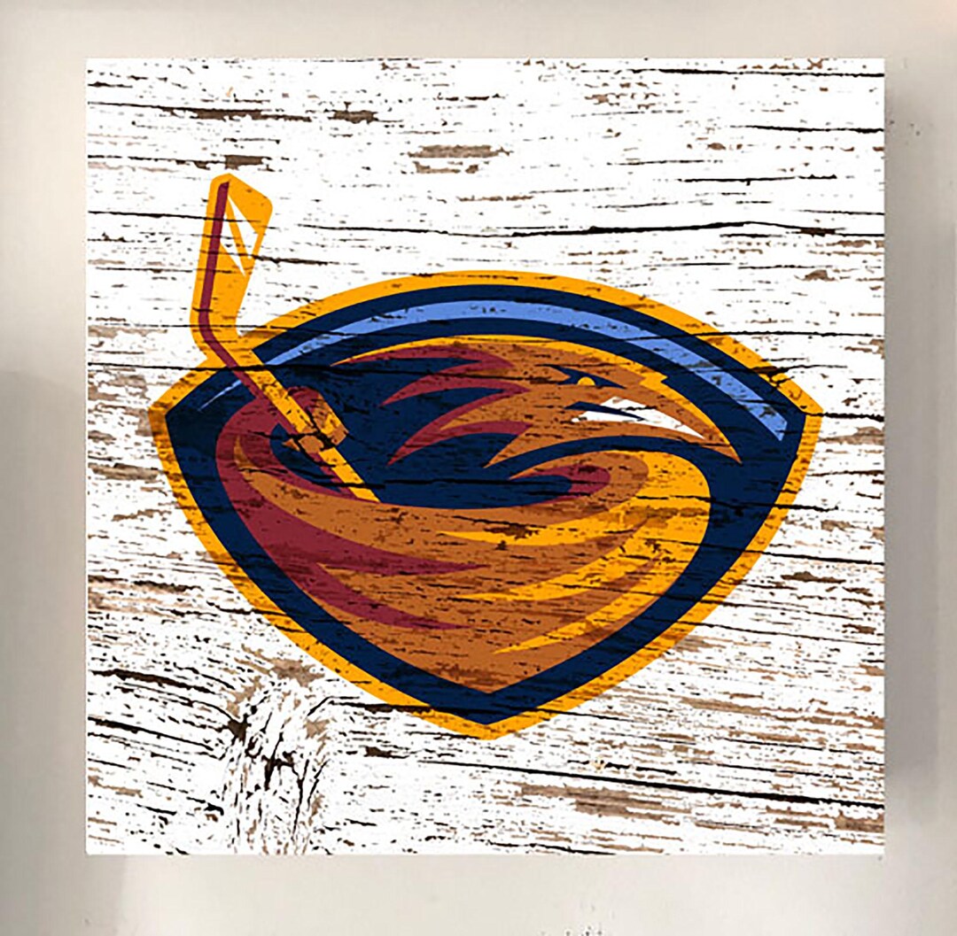 Rustic Hockey Club Wooden Sign | Atlanta Thrashers Team Decor | Laser ...