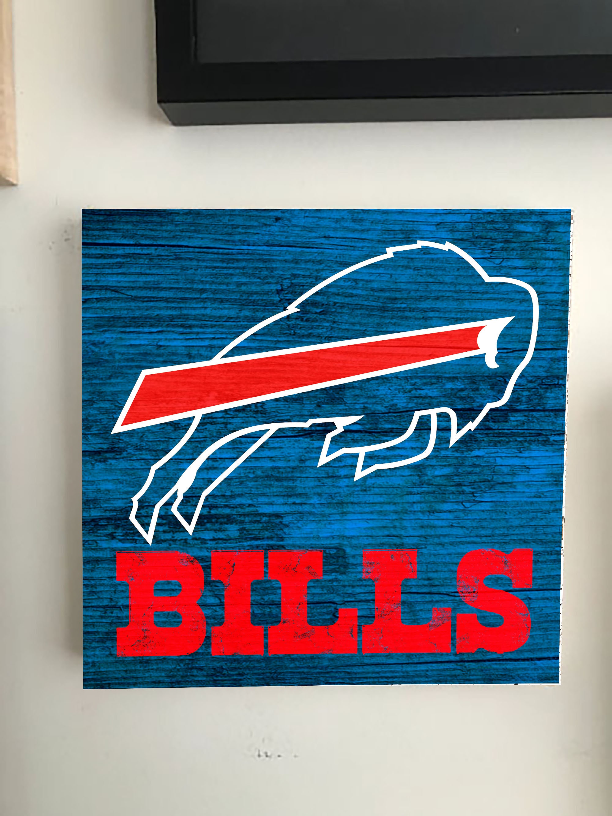 Buffalo Football Team Sports Sign Logo on Solid 10 X 10 Inch Wood Panel ...