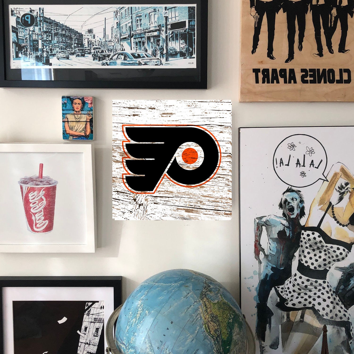 Rustic Hockey Club Wooden Sign Philadelphia Team Decor Laser Print on ...