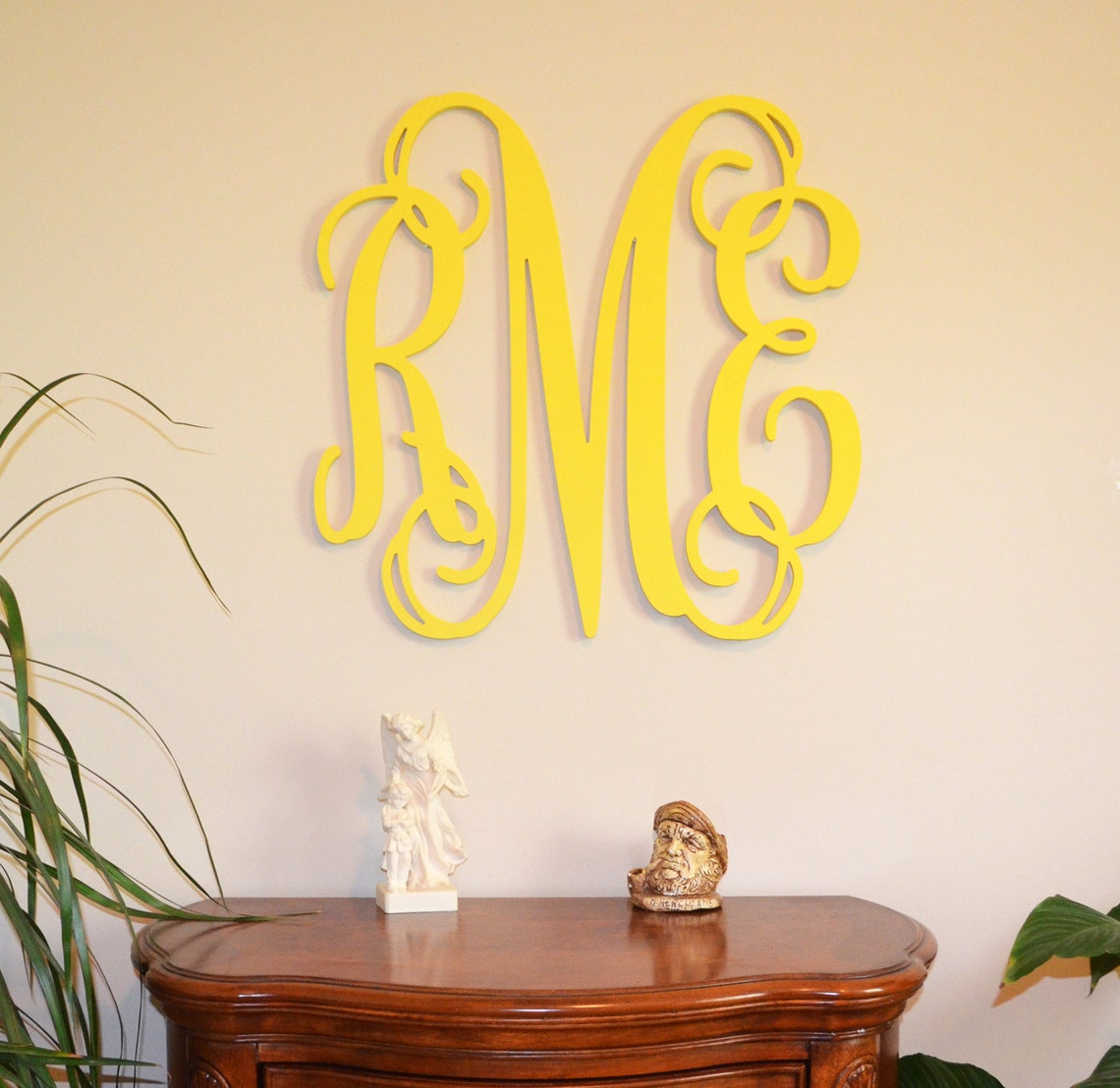 Monogram Wall Sign Baby Girl Nursery Decor Wall Art Dorm - Etsy