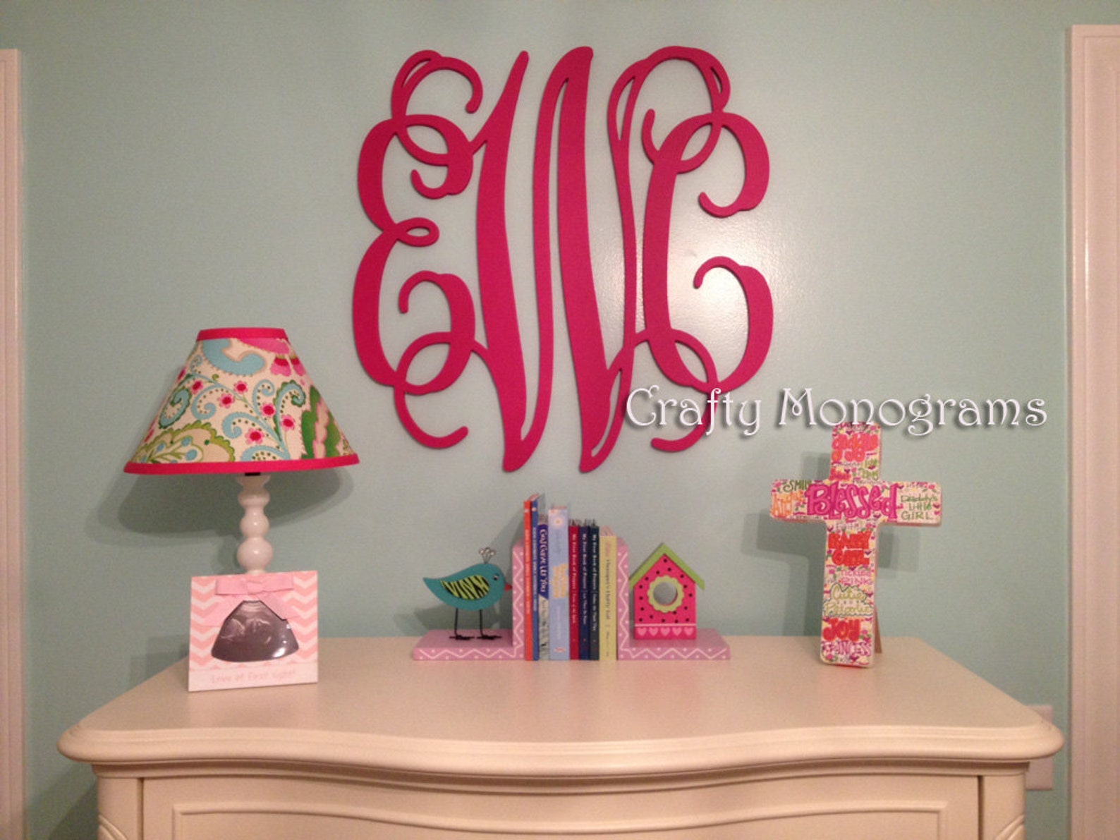 24 PAINTED Wood Monogram Initials Wall Decor Hanging | Etsy