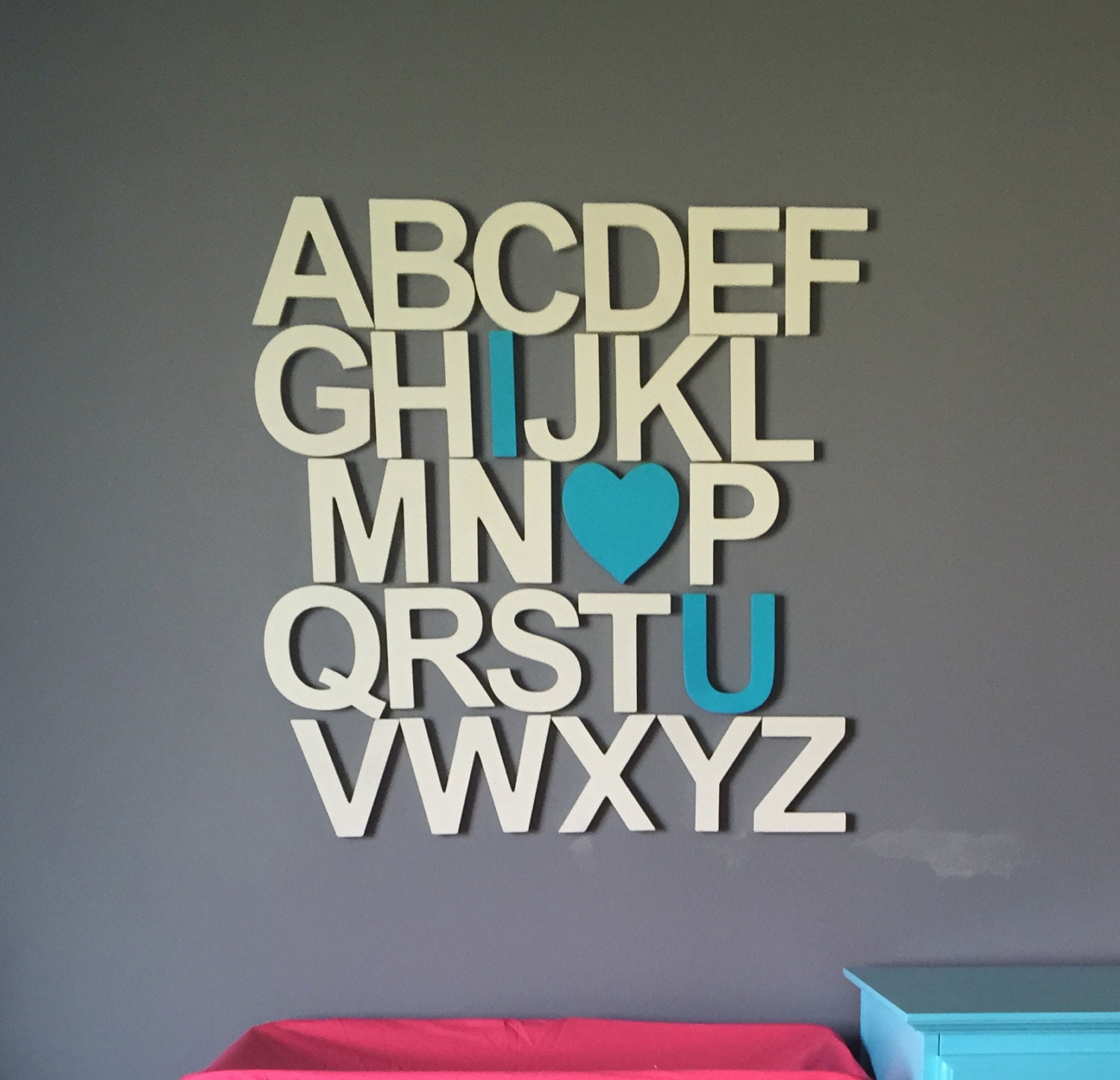 Alphabet Set Painted Wooden Alphabet Letters Set Nursery Wall | Etsy