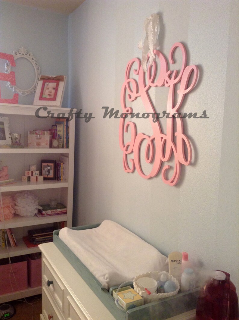 PAINTED 28 Wood Monogram Initials Wall Decor Hanging - Etsy