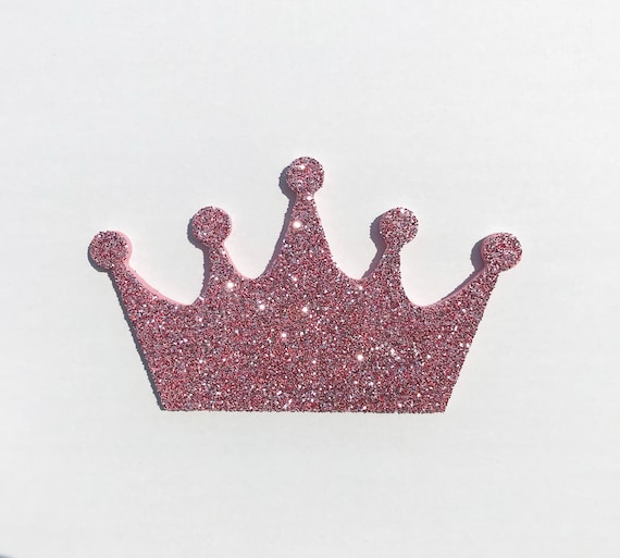 Pink Glitter Princess Crown Cutout Wooden Crown Baby Room | Etsy
