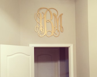Gold Painted Wooden Monogram Wood Monogram Letters Nursery | Etsy