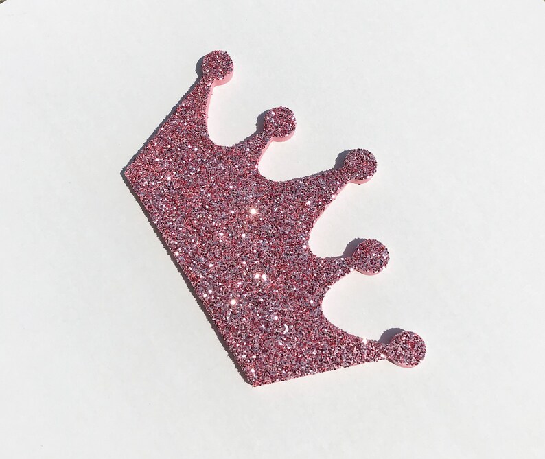 Pink Glitter Princess Crown Cutout - Wooden Crown - Baby Room Decor ...