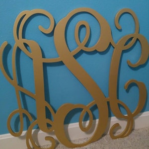 Gold Monogram - Wall Hanging - Wall Letters - Custom Painted Monogram ...