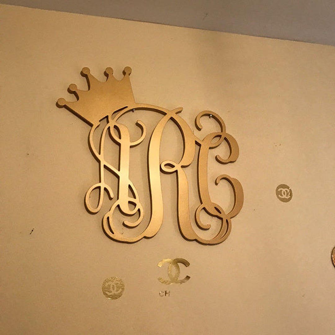 Gold Wooden Monogram Painted Wooden Monogram Wall Hanging - Etsy