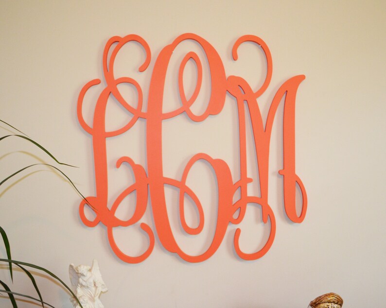 PAINTED 28 Wood Monogram Initials Wall Decor Hanging - Etsy