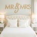 Large Wood Elegant Mr & Mrs Wall Sign Above Bed Decor - Home Decor ...
