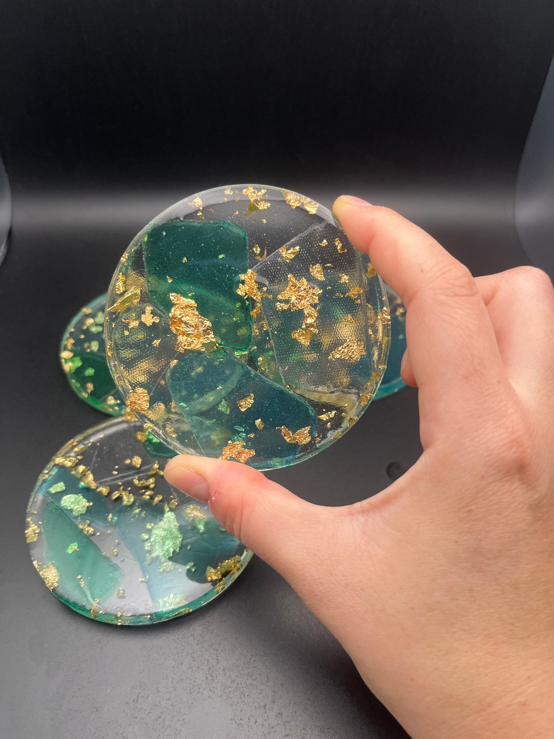 Sea Glass Coasters | Epoxy Resin Coasters - Etsy