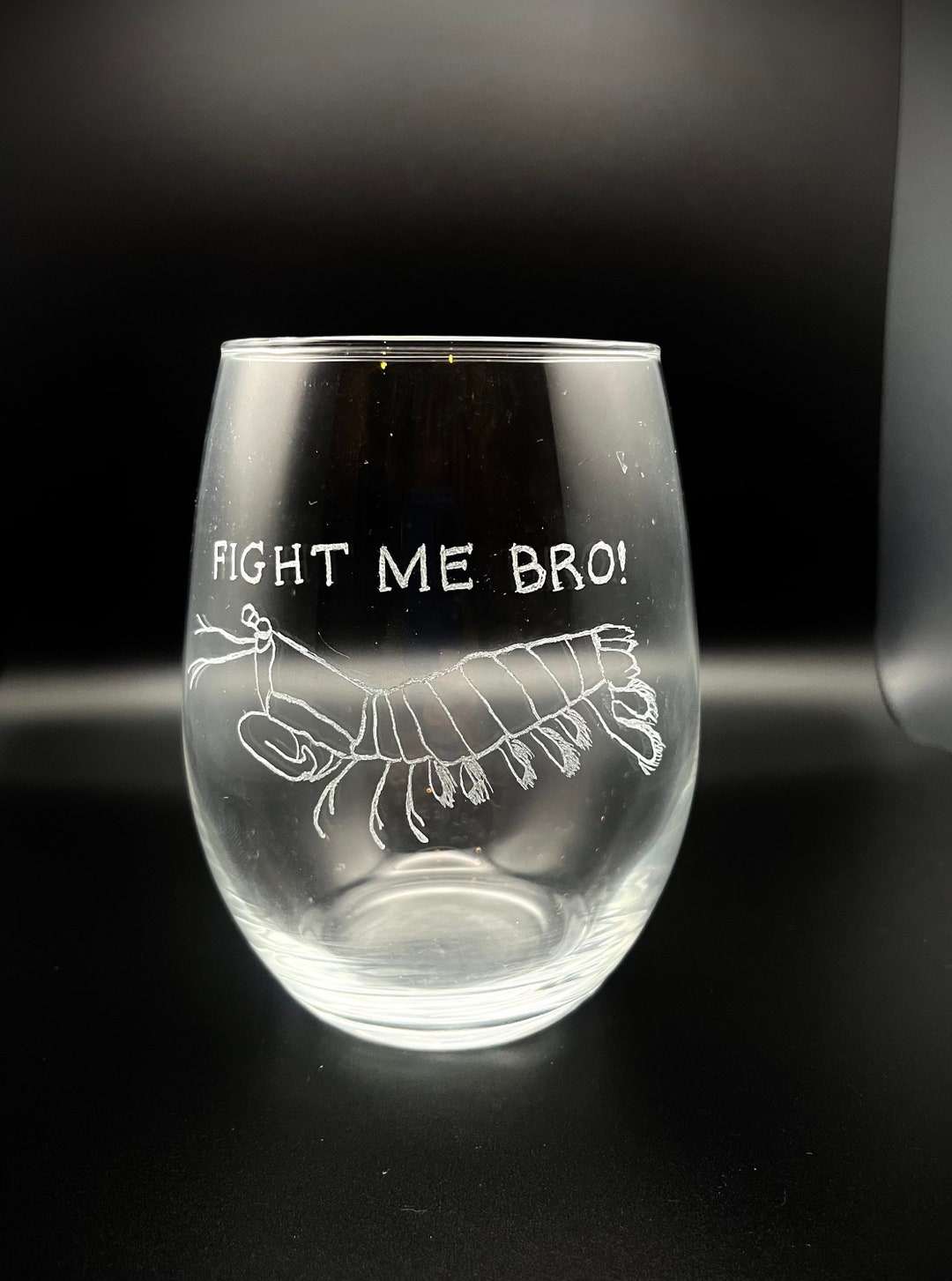 Mantis Shrimp “fight Me Bro!” Etched Glass | Wine Glass, Pint Glass, or ...