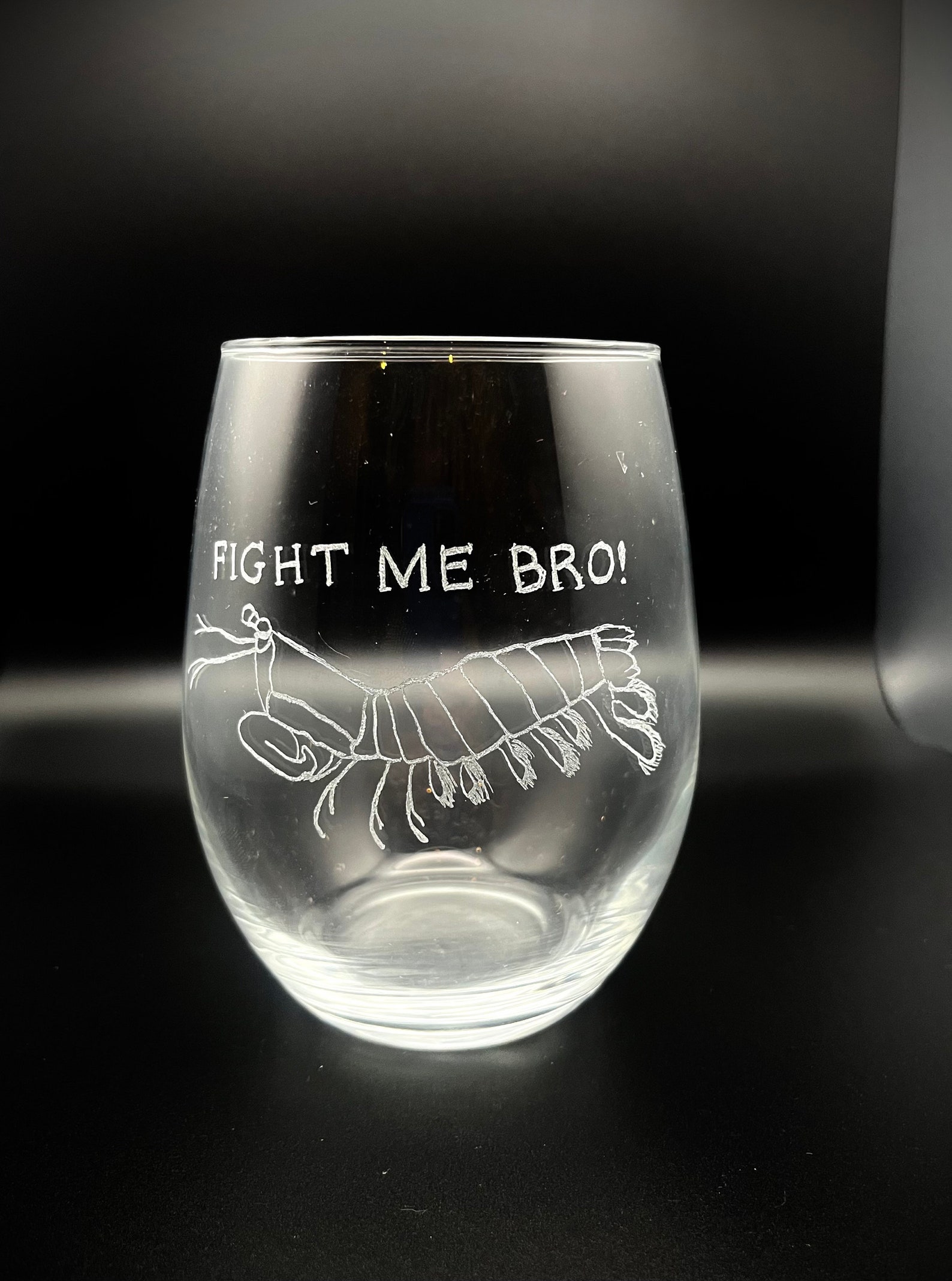 Mantis Shrimp “fight Me Bro!” Etched Glass | Wine Glass, Pint Glass, or ...