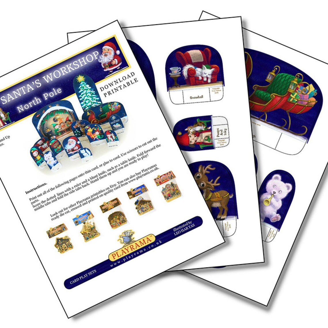 Santa's Workshop Play Set Printable - Etsy